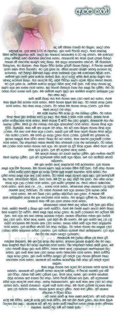 Sinhala Wal Katha Akka: ආප්ප කඩේ